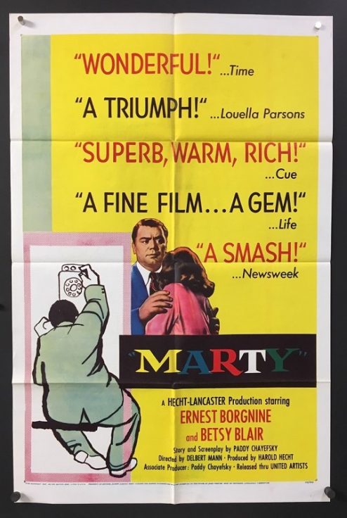 Marty (1955) – Original One Sheet Movie Poster – Hollywood Movie Posters