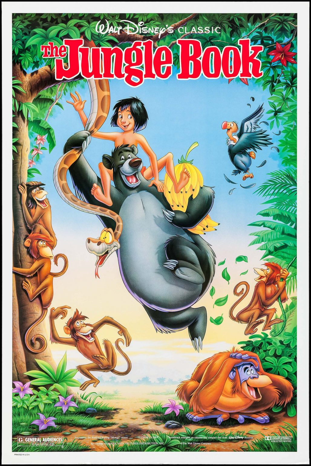 Jungle Book (R1990) – Original Disney Mini Movie Poster - Hollywood ...