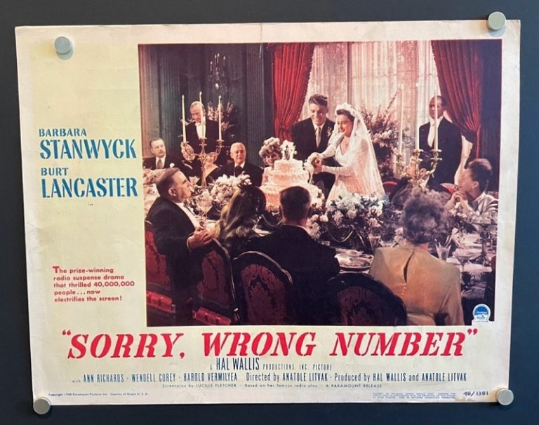 Sorry Wrong Number (1948) – Original Lobby Card Movie Poster ...